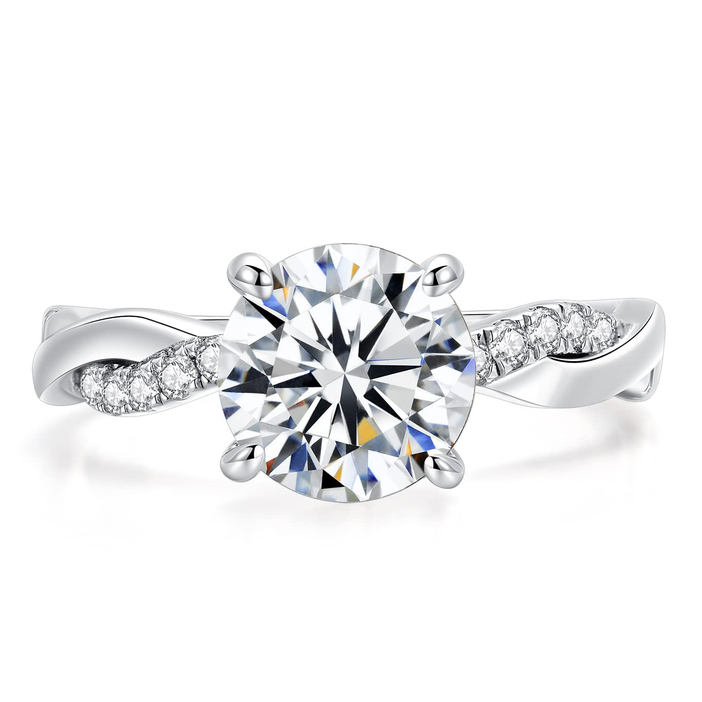 1CT/2CT Lab Grown Diamond Twisted Solitaire Engagement Ring for Women – Imolove